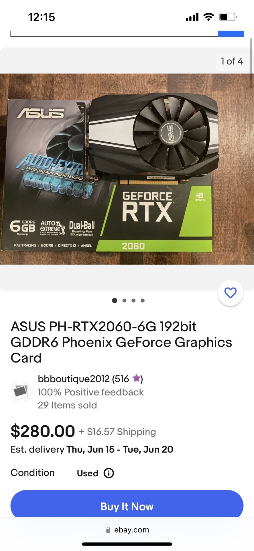ASUS GeForce RTX 2060 Graphics Card for Sale in Bakersfield, CA - OfferUp