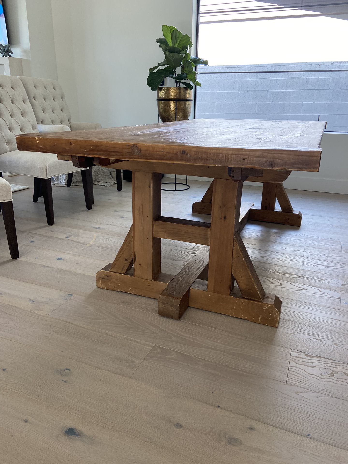 Real Wood Farm Style Dining Table - Pottery barn for Sale in Phoenix ...