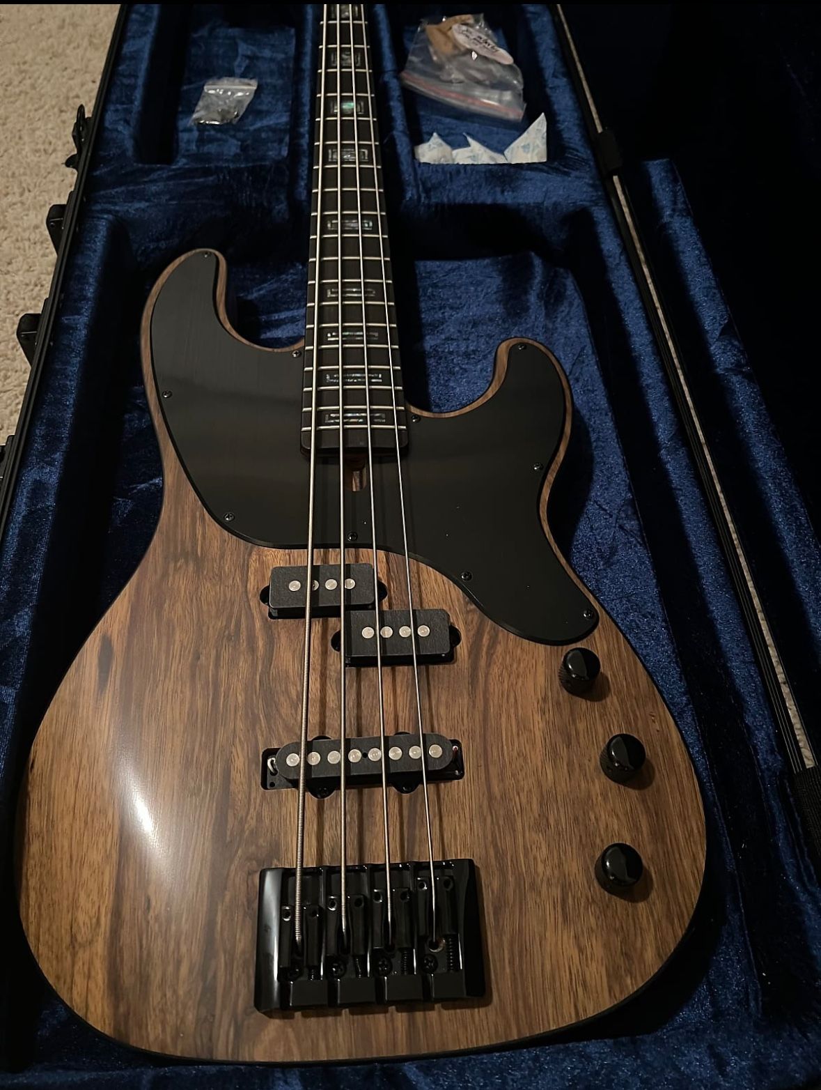 Schecter Model-T 4 Exotic Black Limba Electric Bass Satin Natural (no ...