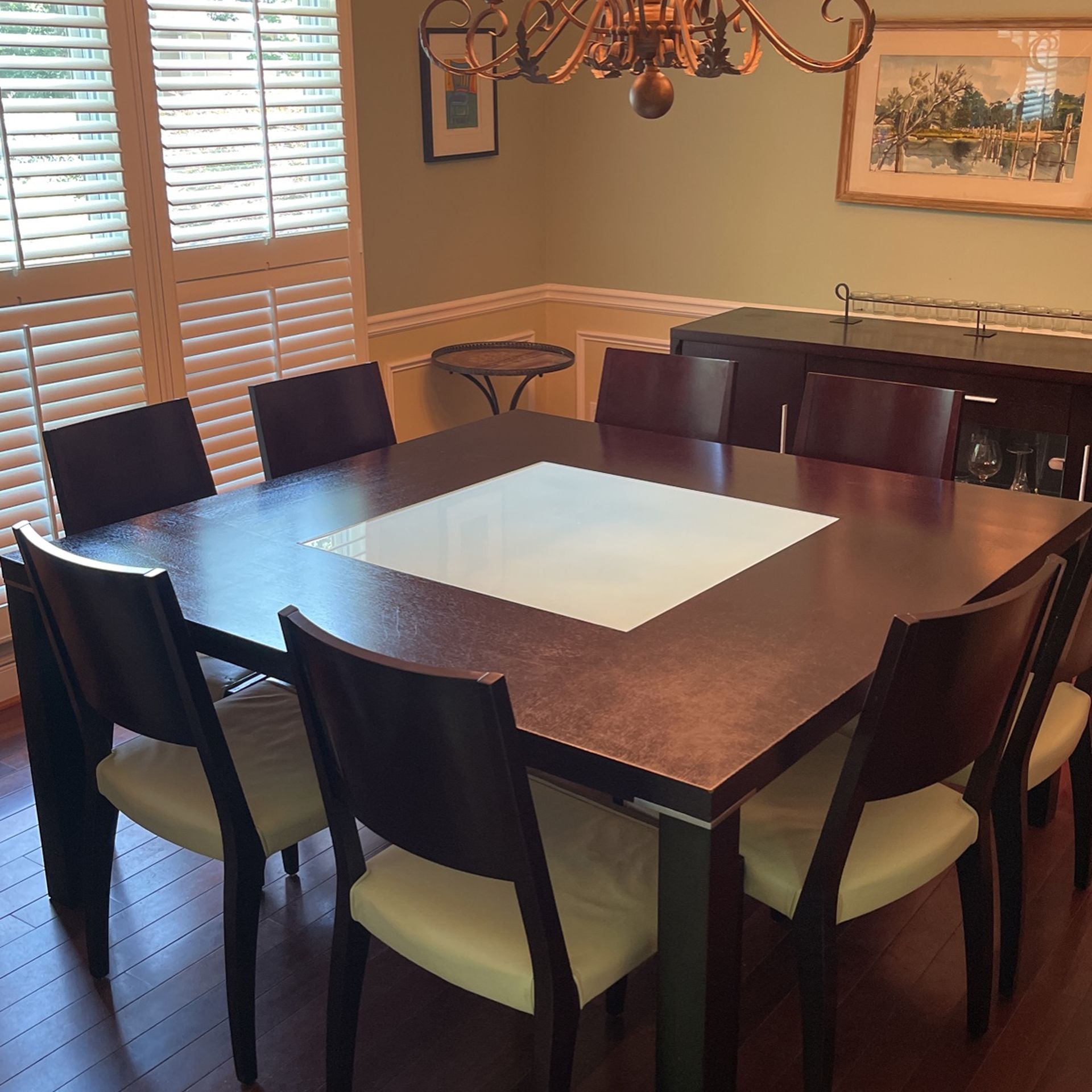 Modern 9 piece Dining room Set With Matching Sideboard for Sale in ...