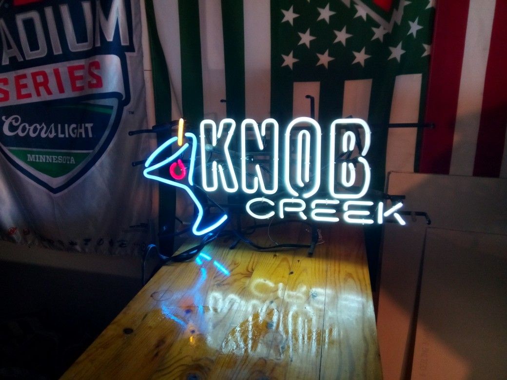 Knob Creek jim beam whiskey bourbon neon bar sign man cave for Sale in ...