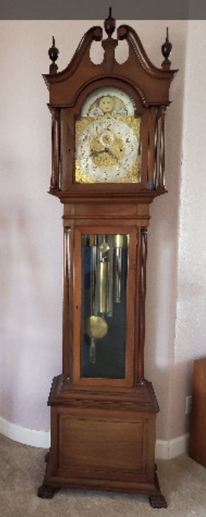 Herschede Grandfather Clock 1914 Mahogany Case 14k Gold Plated for Sale ...