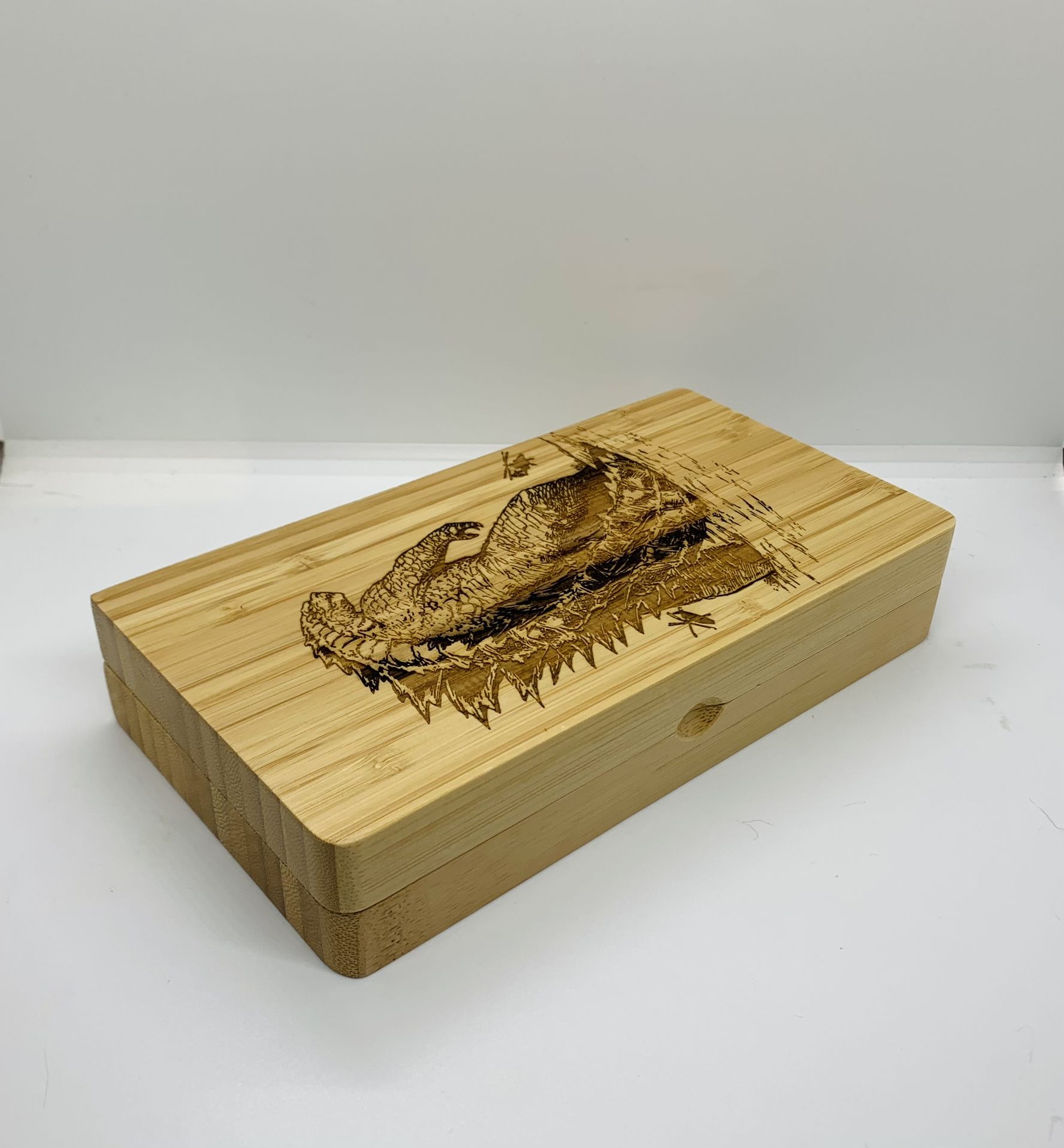 Custom godzilla laser engraved bamboo high quality rolling tray pop ...