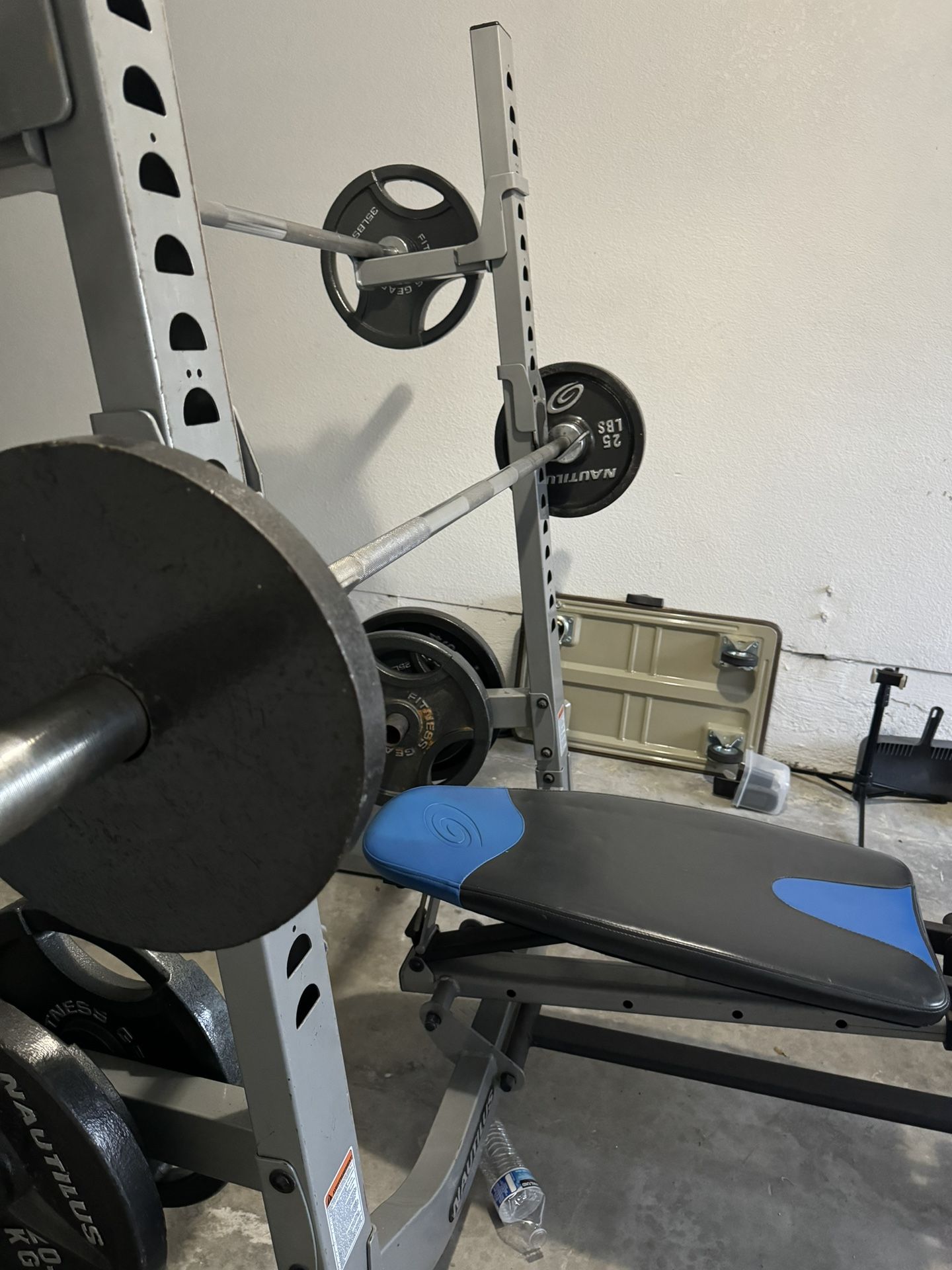 Weight Bench + Squat Rack Combo W/Olympic bar/weights for Sale in Chino ...