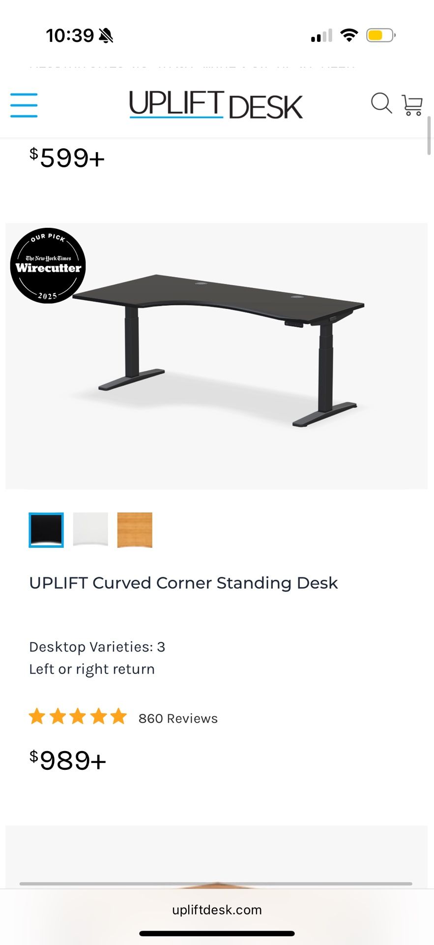Brand new UPLIFT Curved AUTOMATIC Standing Desk for Sale in Santa ...