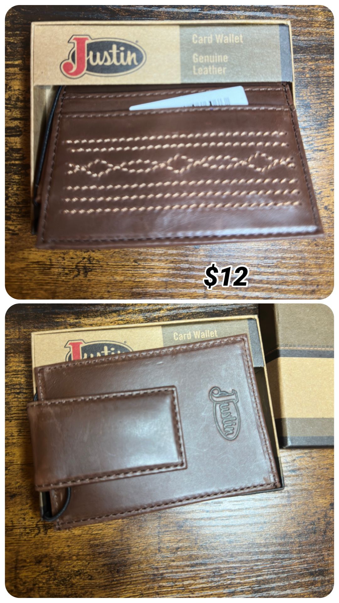 New Justin Leather Card Wallet With Money Clip for Sale in Visalia, CA ...