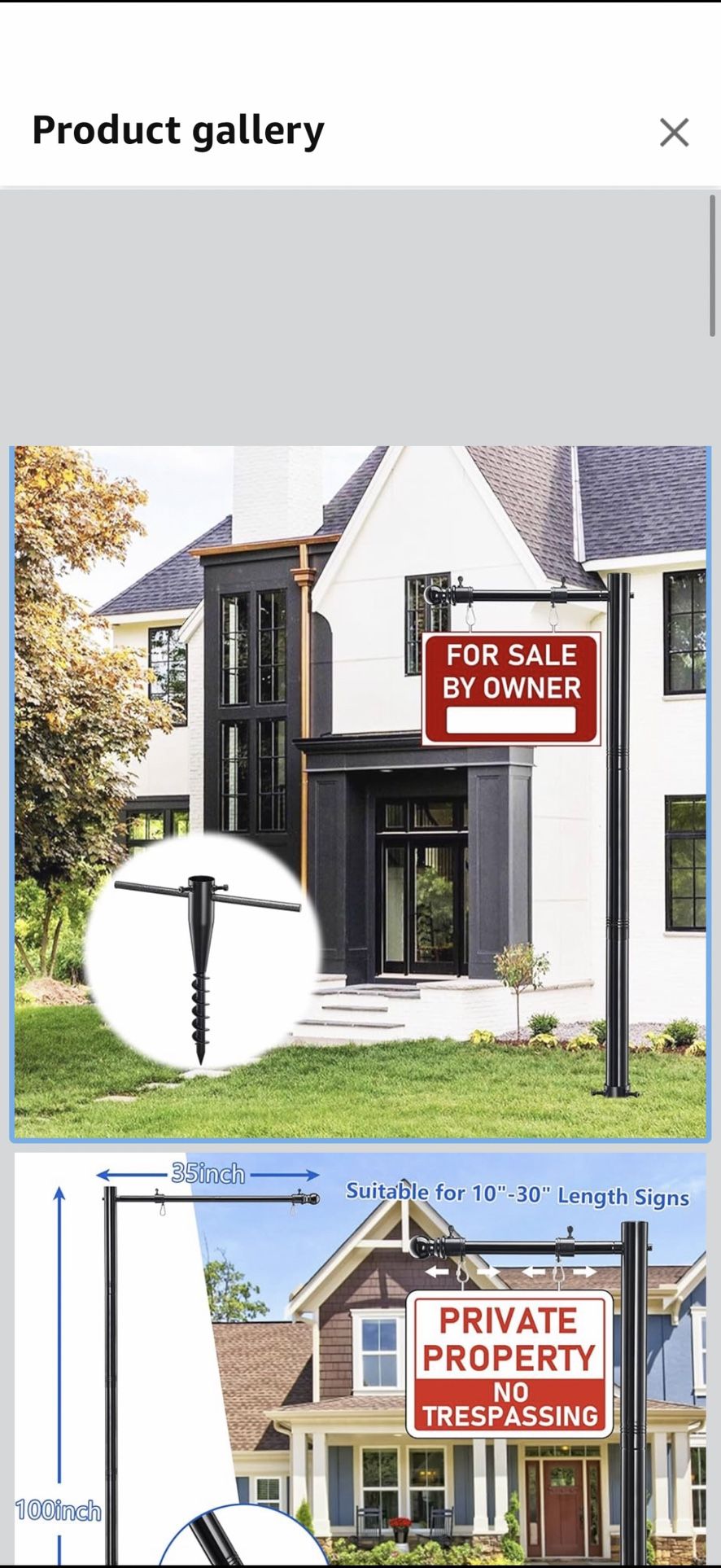 Real Estate Sign Post, 100 inch Realtor Yard Sign Post for Sale Signs ...