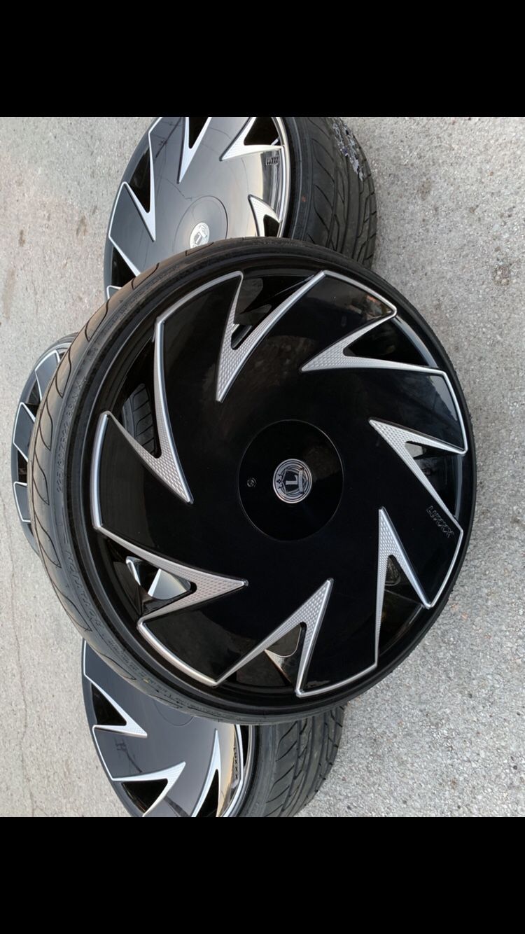 NEW 22” Luxx Rims and Tires 5 Lug Universal Wheels 22s 22 inch Rines ...