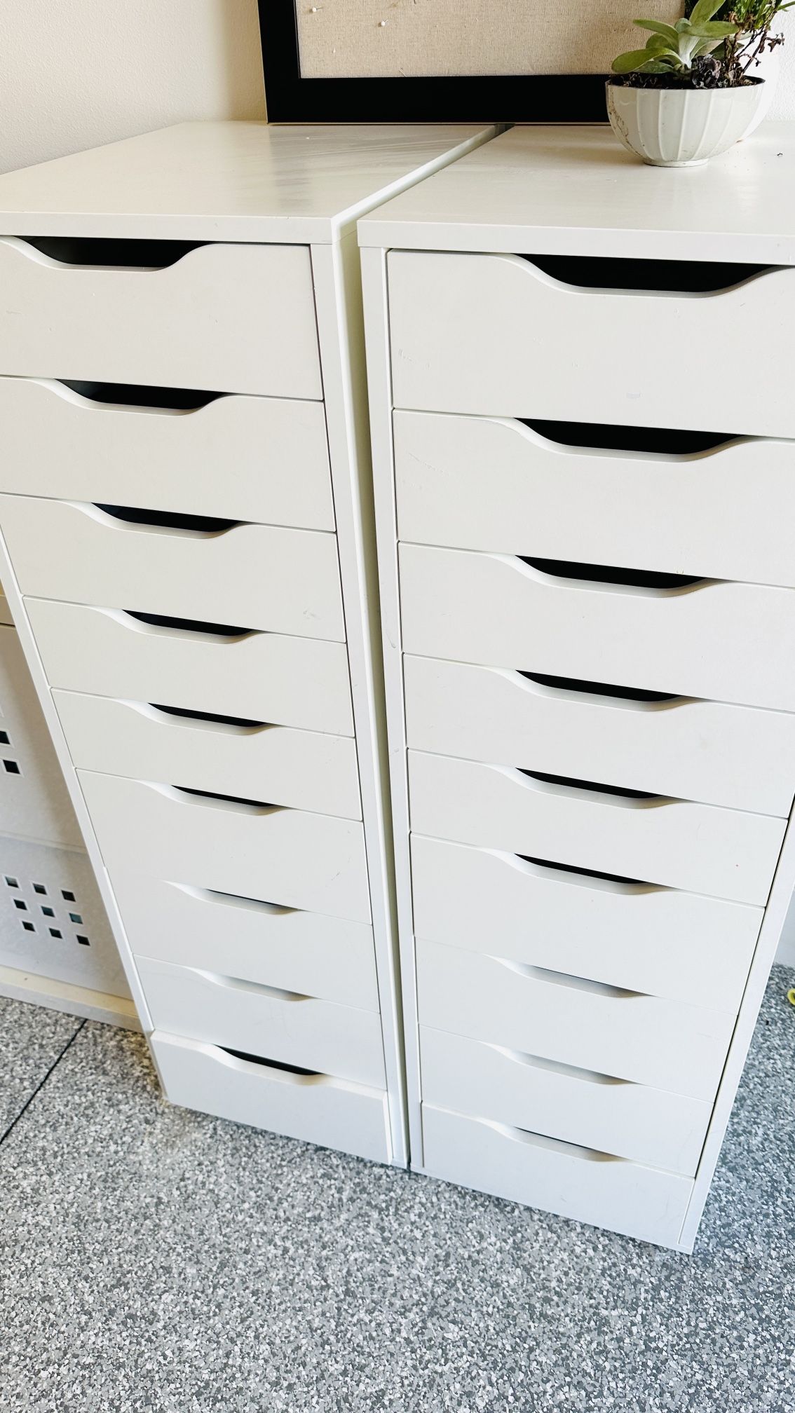 White Drawer Unit IKEA- Alex 9 Drawers X 2 for Sale in Boca Raton, FL ...