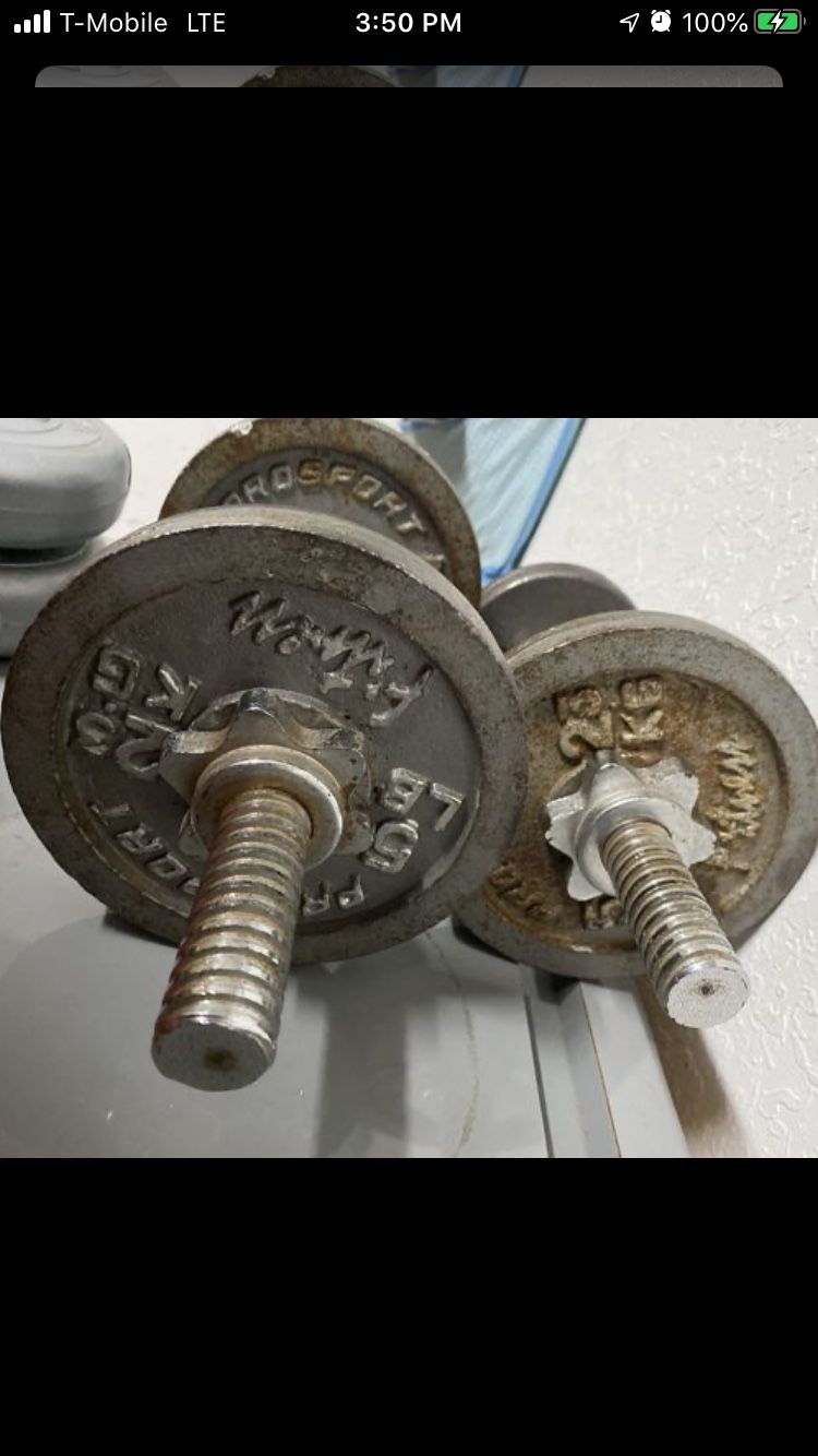 Adjustable Olympic dumbbells , you can build Up from 5-35 pounds, 180 ...