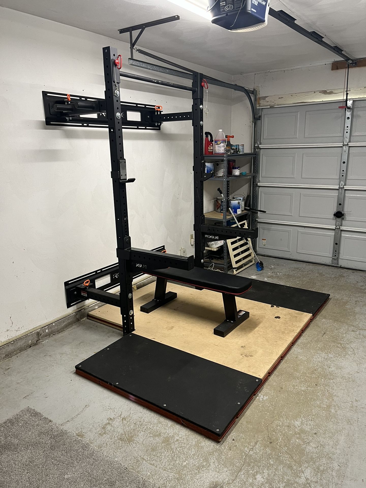 Rogue Foldable Squat Rack with Bench and Platform (Pending sale) for ...