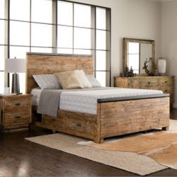 Jerome s Century Solid Pine QUEEN Size Bed Frame Storage Bed Rustic for Sale in San Diego CA OfferUp