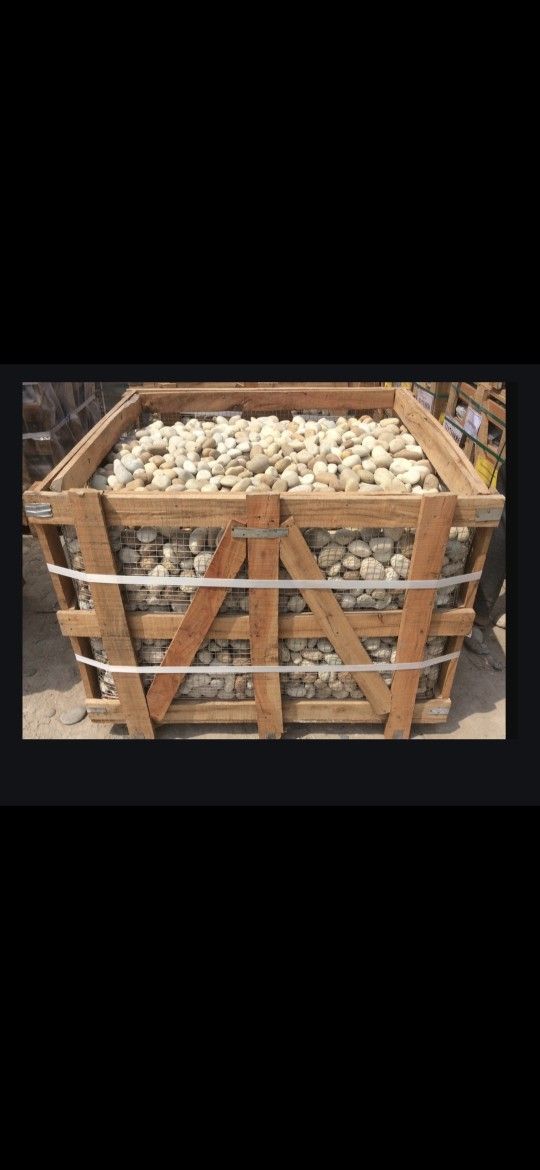 Only full Crate! 3000lb PalletsImported Yellow Pebbles. River Rocks ...