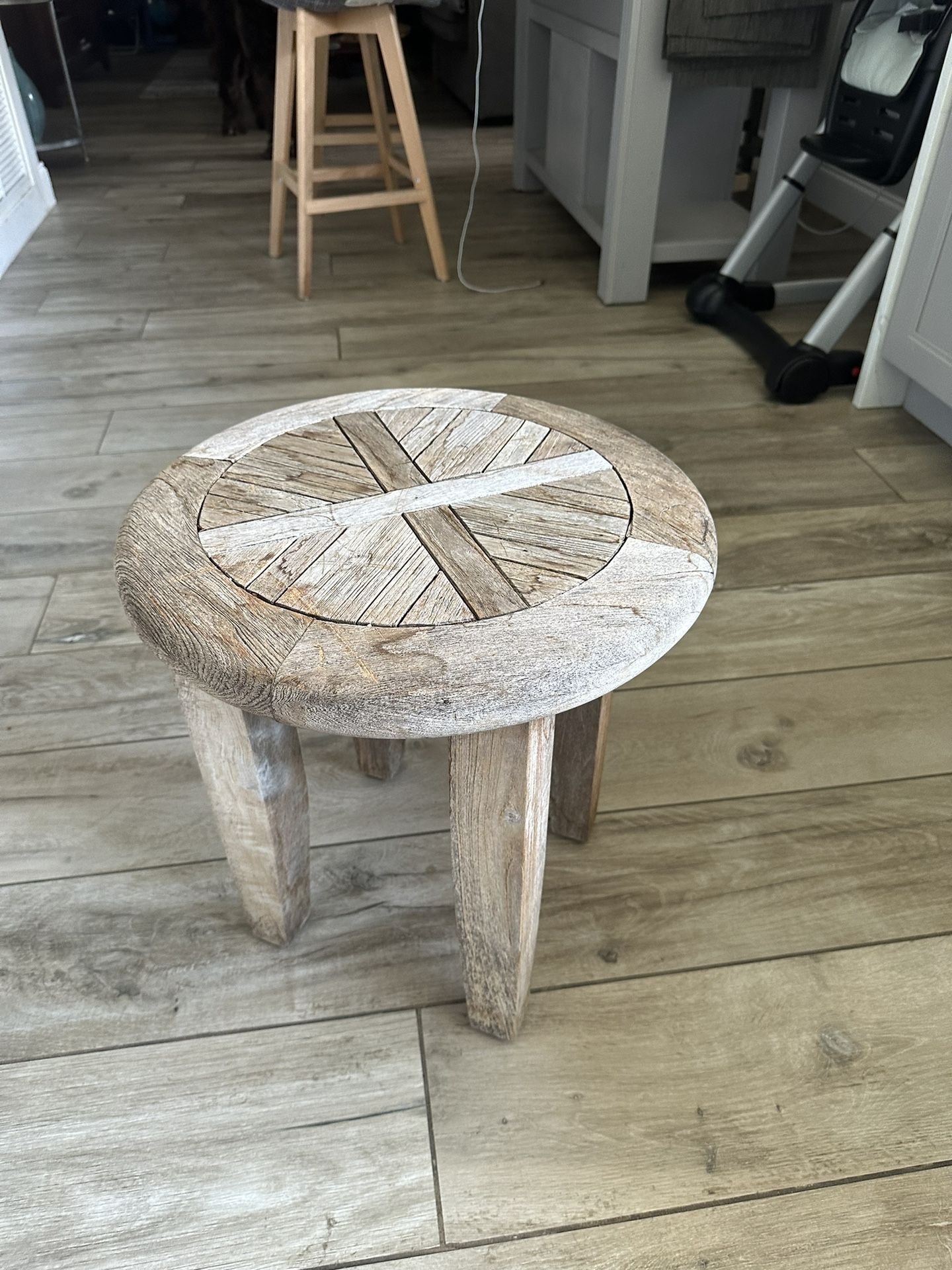 Very Heavy Teak Fifth & Shore Side Table Very Thick And Chunky for Sale ...