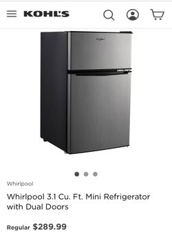 Whirlpool 3.1 cu ft mini refrigerator stainless steel wh31s1e store