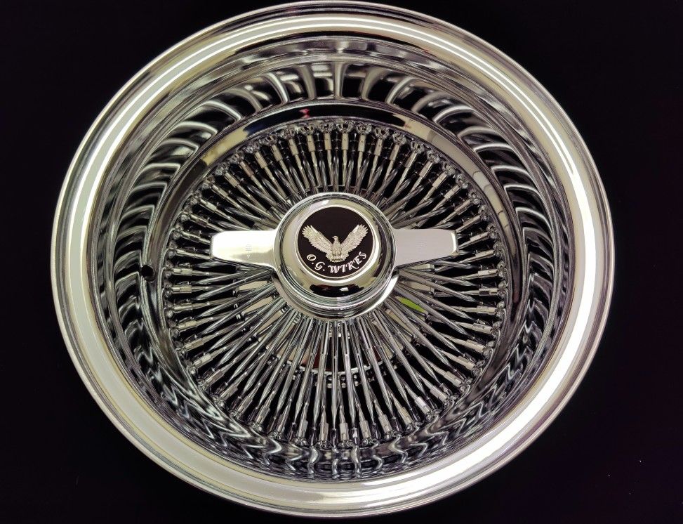 13x7 13 Wire Wheels New In Box 100 Spokes All Chrome Complete With ...