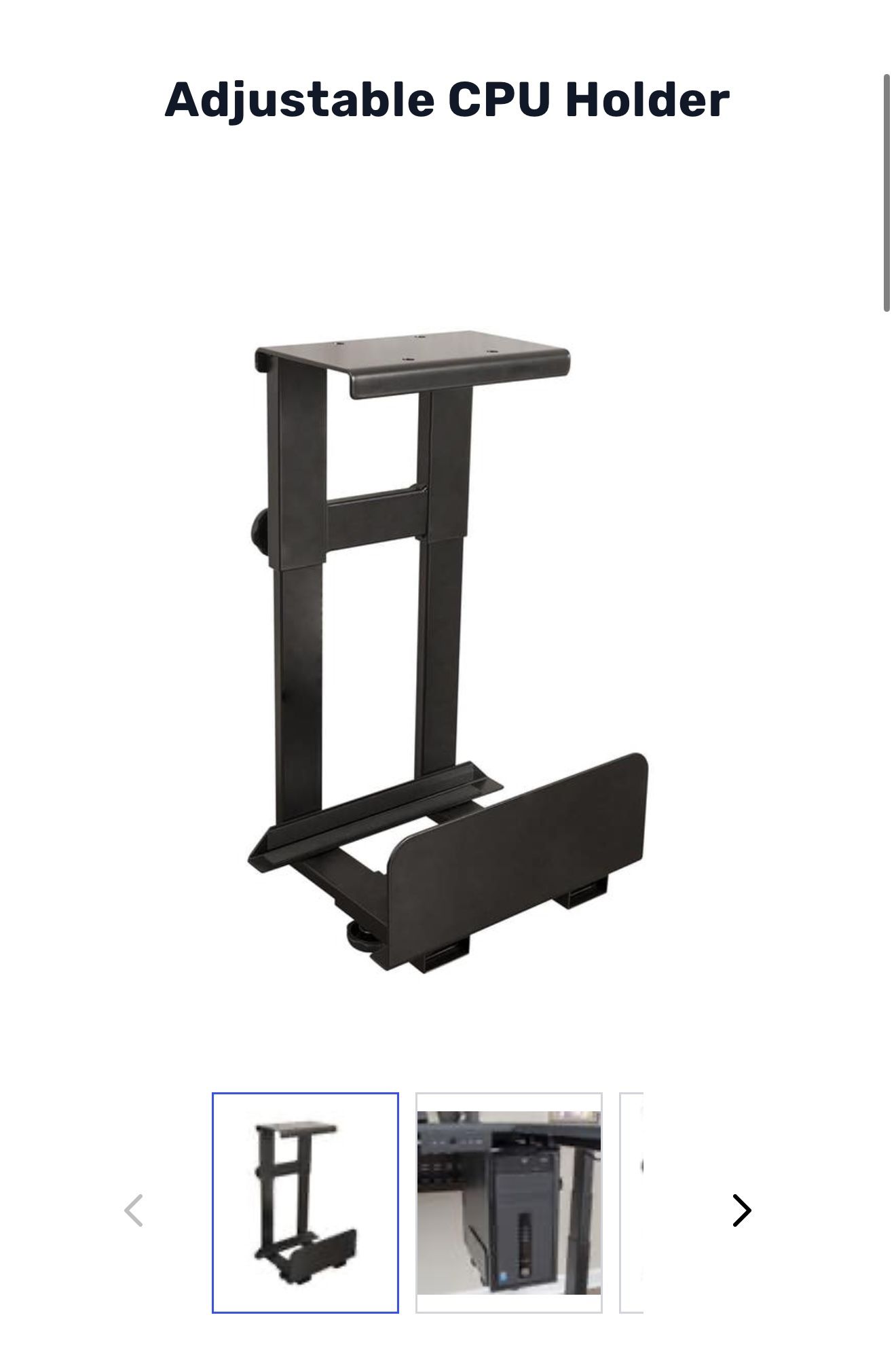 The Stand Up Desk Store Adjustable CPU Holder/Under Desk Computer Mount ...