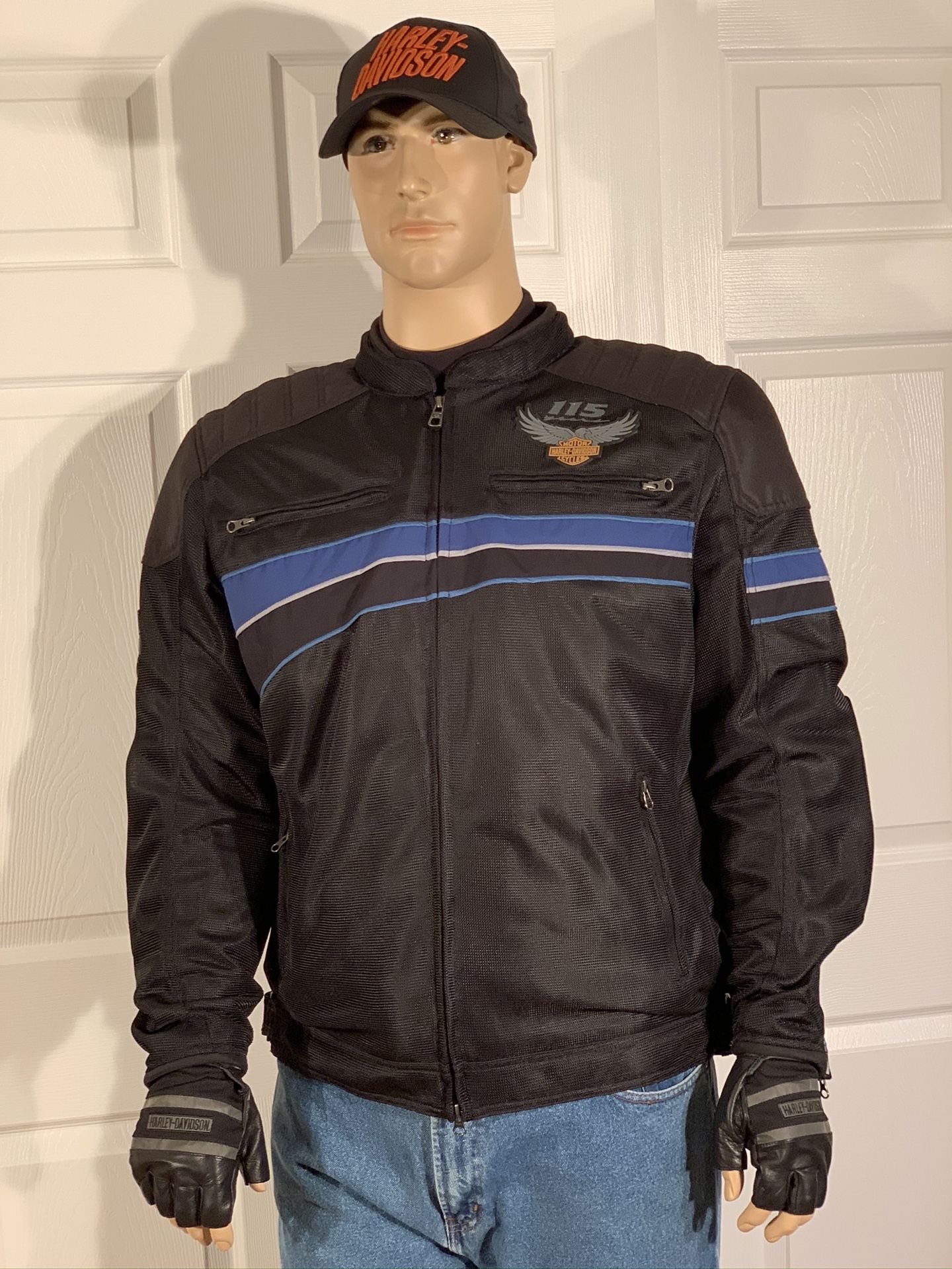 Harley-Davidson Men's XXL 115th Anniversary Mesh Riding Jacket, Black ...