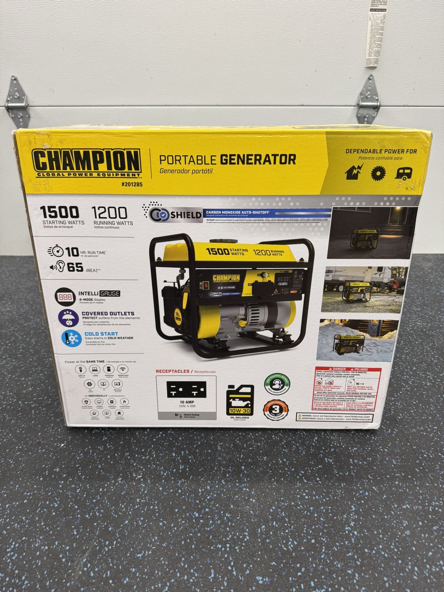 Champion 1500-Watt Portable Gas Generator with CO Shield for Sale in ...