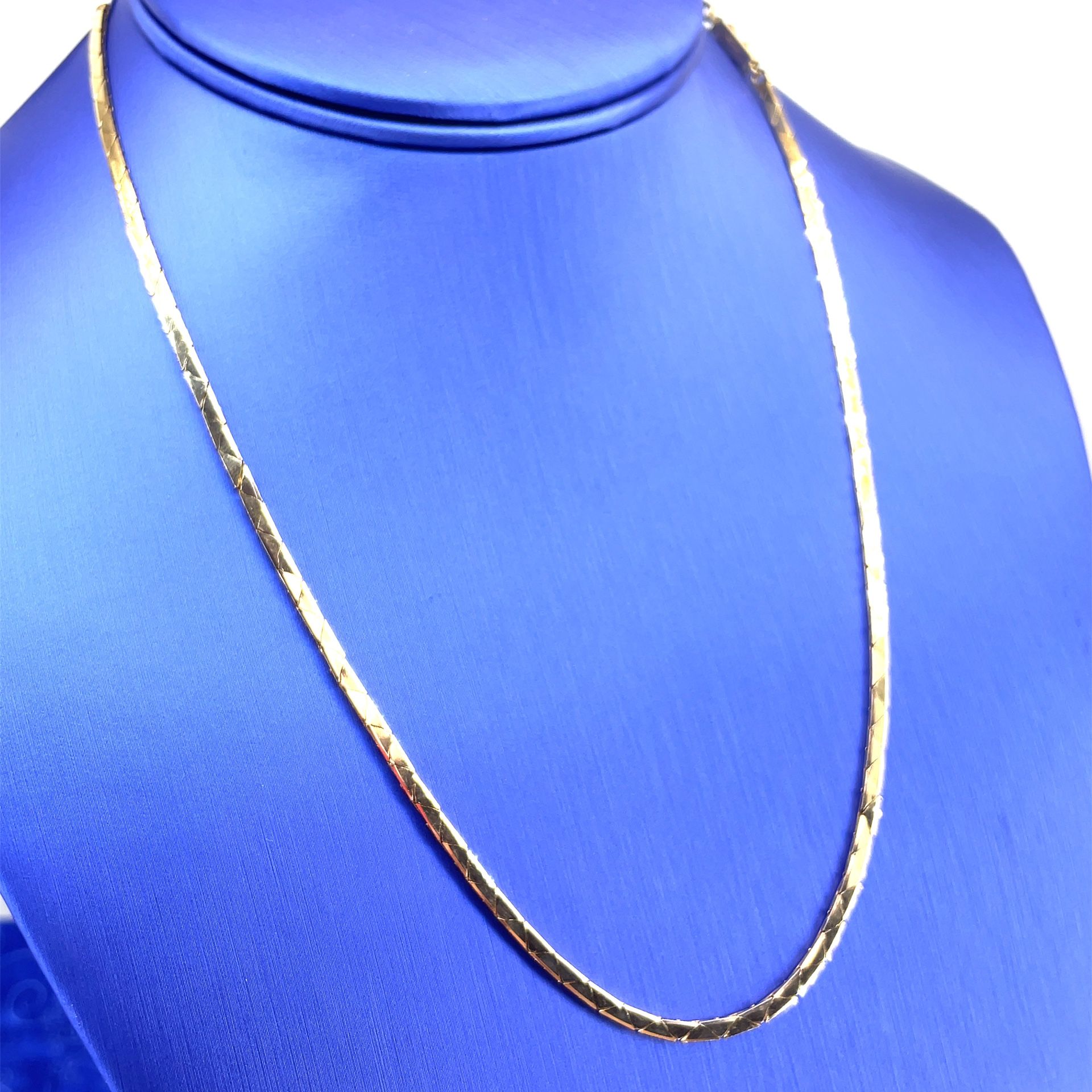 14KT Yellow Gold Flat Triangle Link 18” Necklace 2.3mm 11.9g 160710 for ...