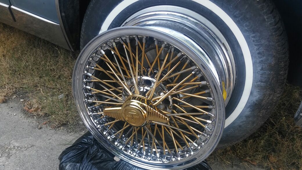 FWD 15" Gold Spoke WIRE WHEELS Rims for Sale in Fort Worth, TX - OfferUp