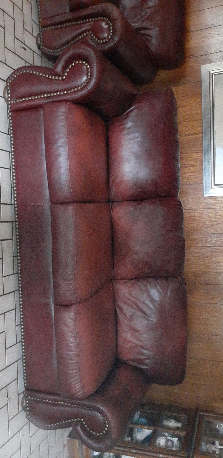 Leather couch set with automan. for Sale in Houston, TX - OfferUp