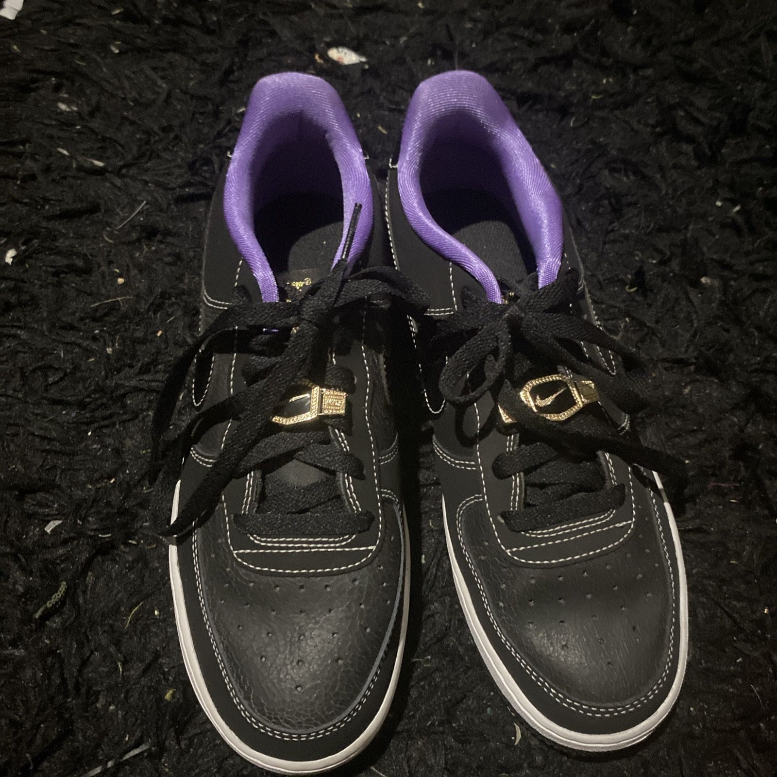 Nike Air Force 1 Low '07 LV8 World Champ Black/Purple Size 7Y for Sale ...