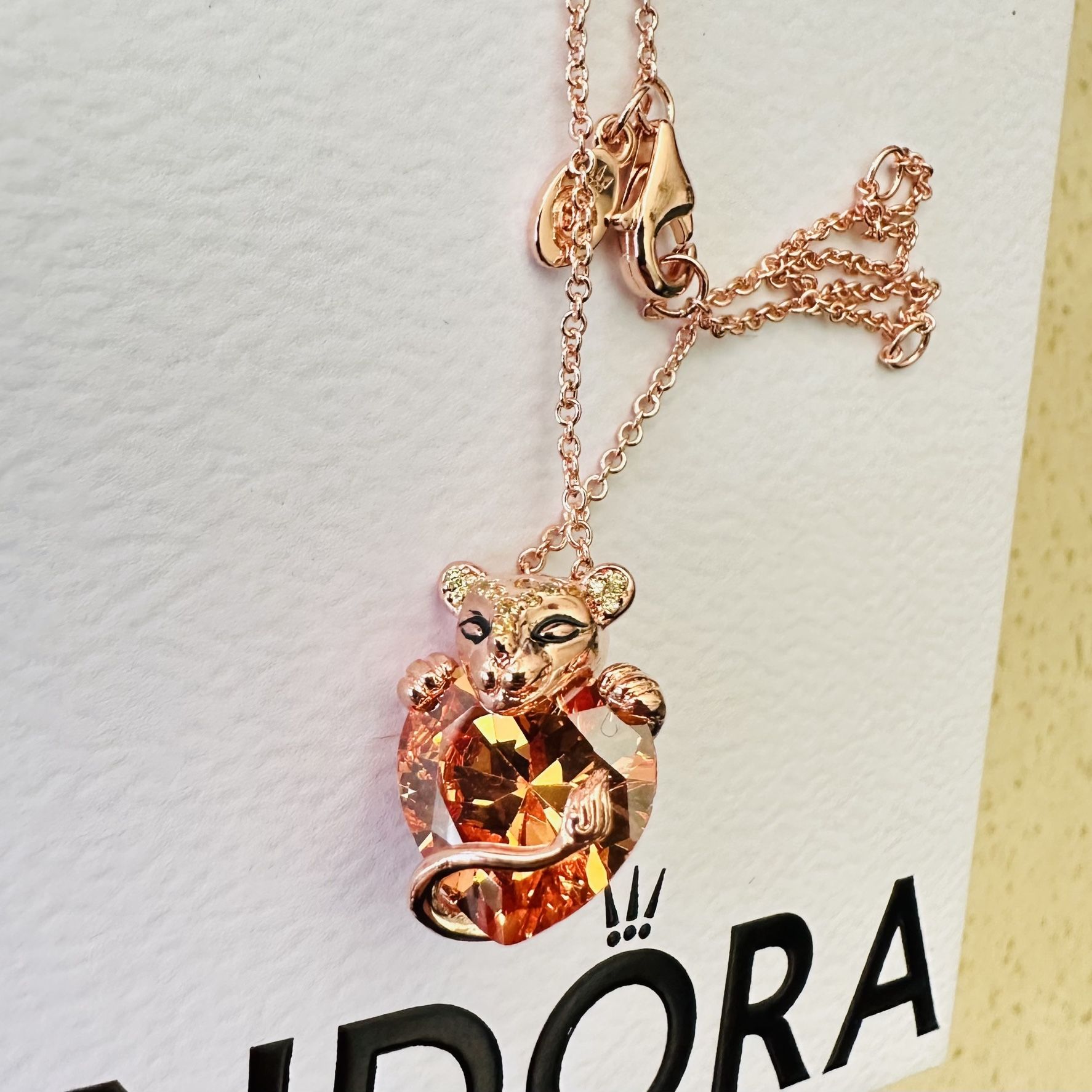 Pandora sparkling lioness heart pendant necklace store