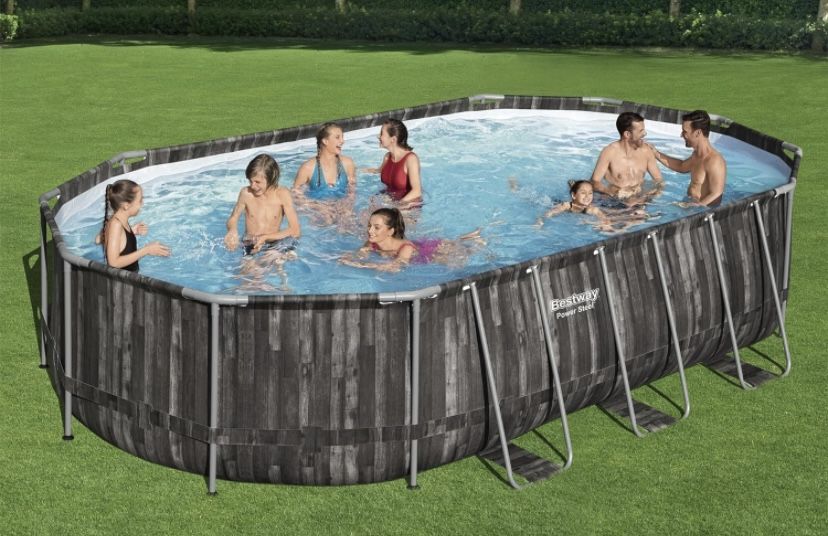 Power Steel 22’ x 12’ x 48’’ Above Ground Oval Pool Set for Sale in ...