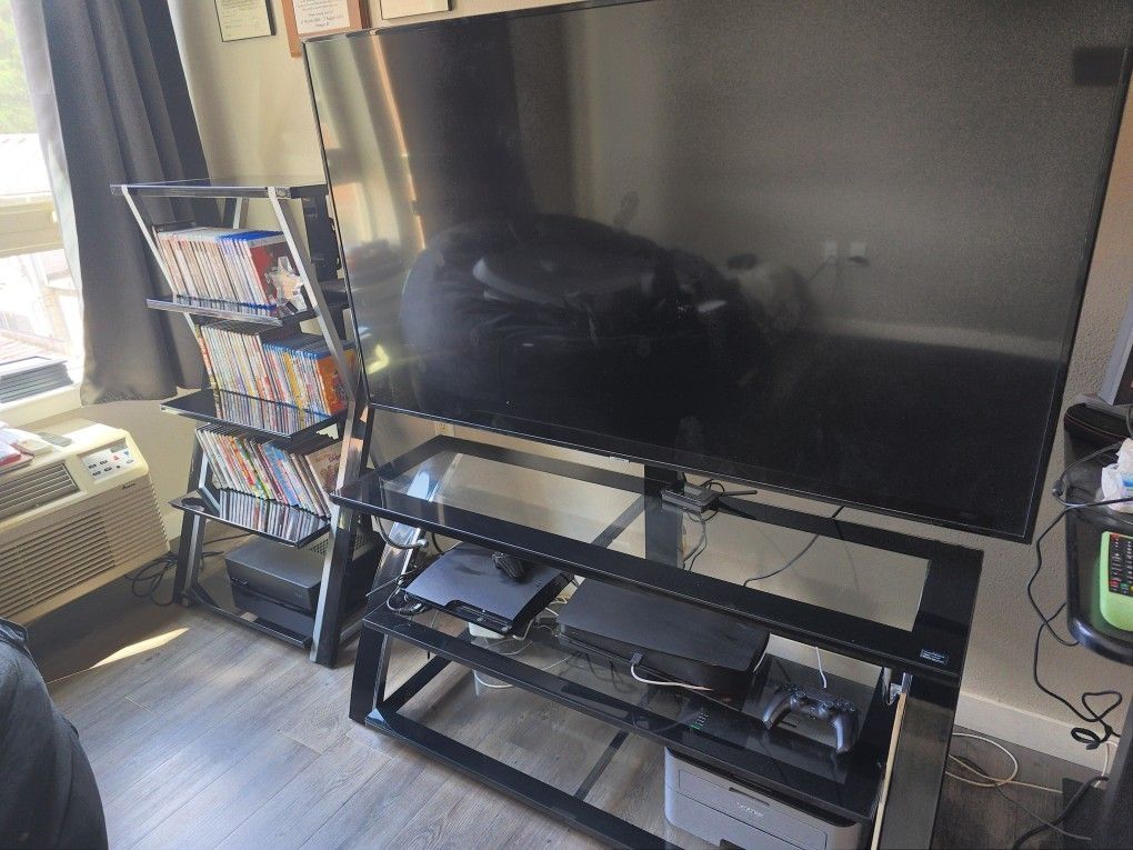 Samsung 65" TV, and AV Tower for Sale in Portland, OR - OfferUp