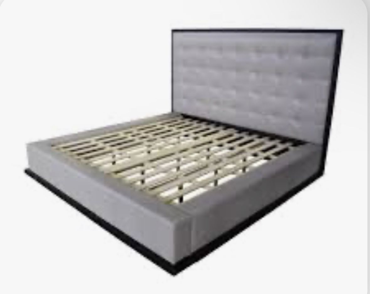 Modloft Ludlow Grey Tufted Platform King Bed FREE for Sale in Fort ...