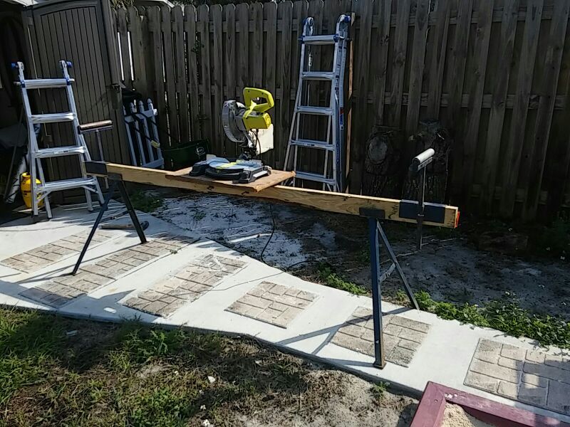 Trojan workhorse portable miter saw stand with rollers for Sale in ...