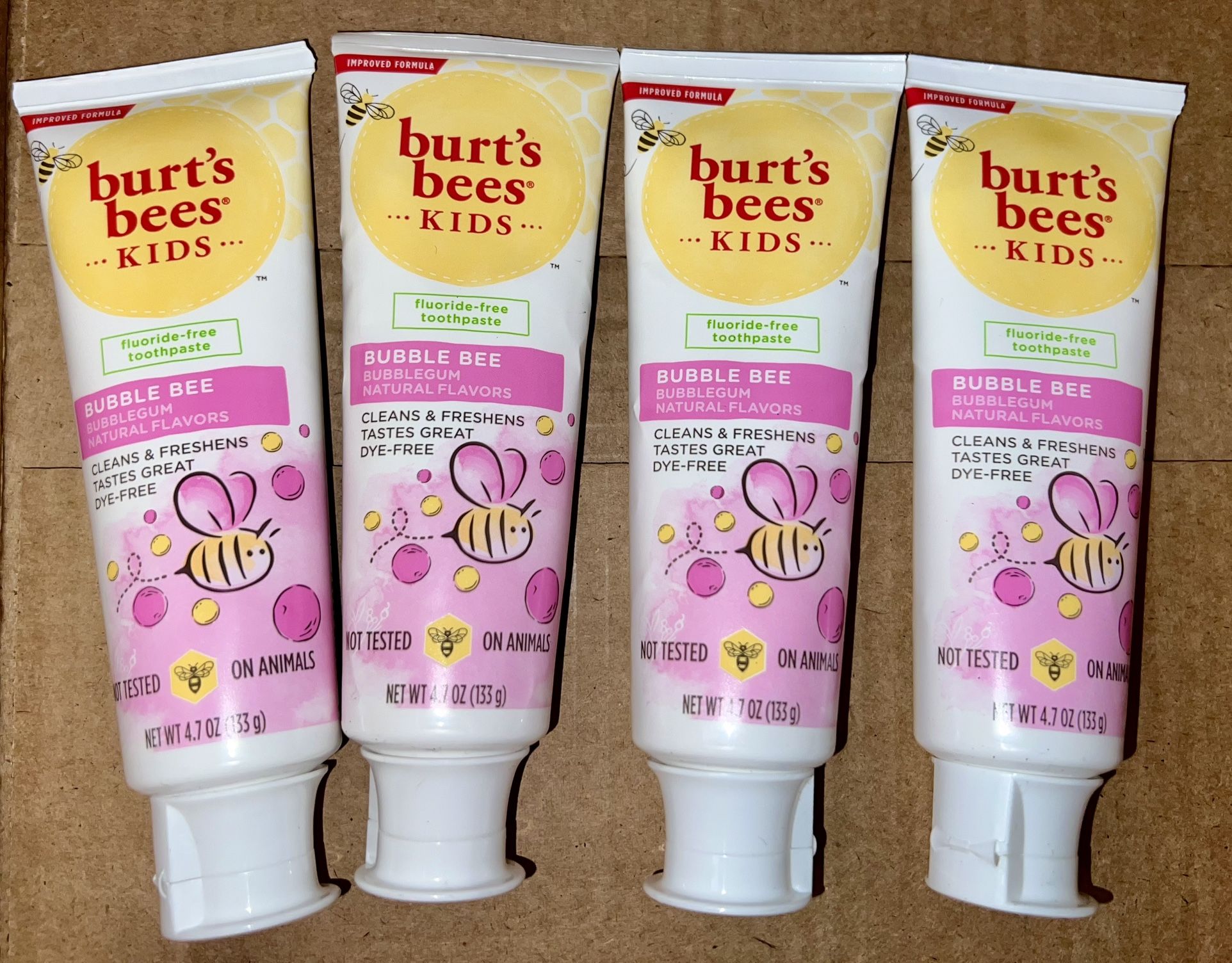 4 BURT'S BEE KIDS FLUORIDE FREE TOOTHPASTE BUBBLEGUM 4.7 OZ for Sale in ...