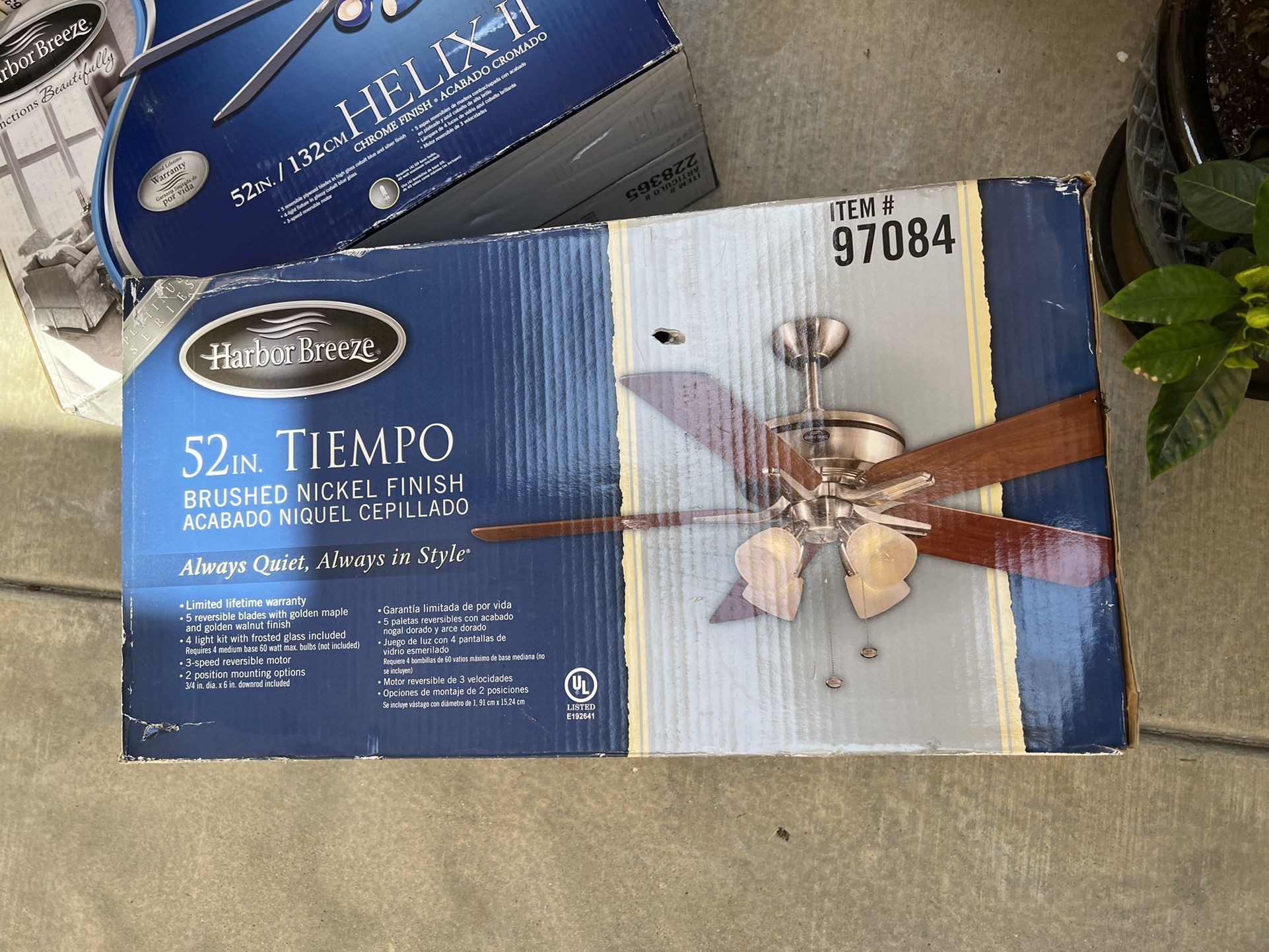 Harbor Breeze 52 Ceiling Fan Helix Ii Cobalt Blue | Shelly Lighting