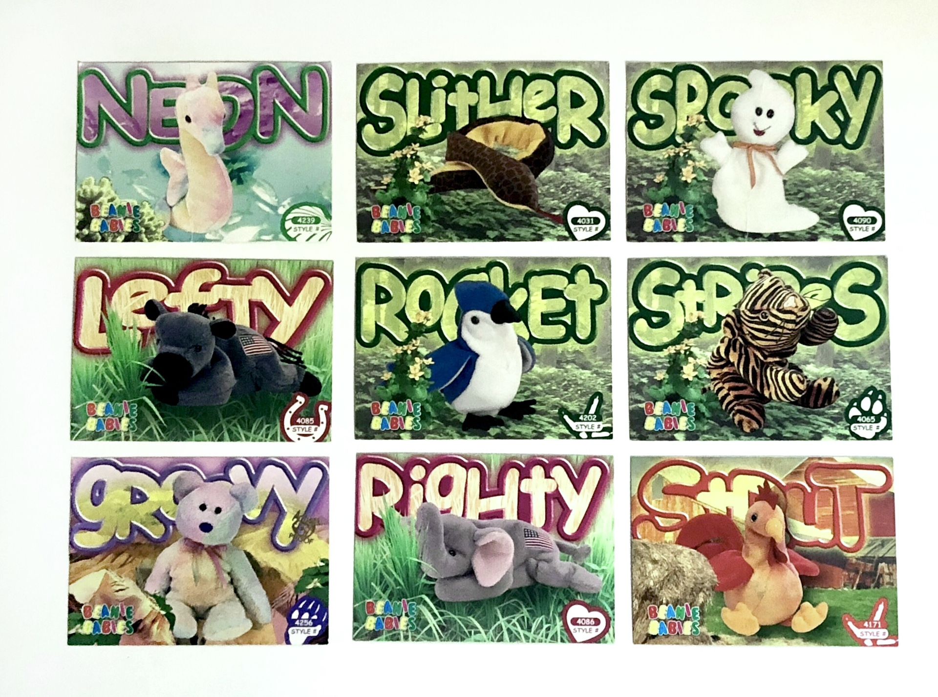 1999 TY Beanie Baby Trading Card Series 4 2nd Edition Lot of 9 for Sale ...