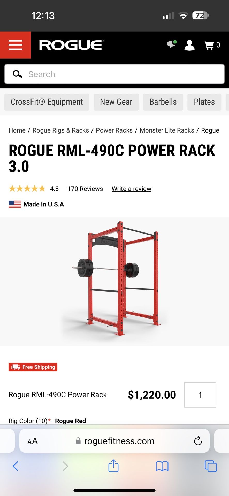ROGUE RML-490C POWER RACK 3.0 for Sale in Los Angeles, CA - OfferUp