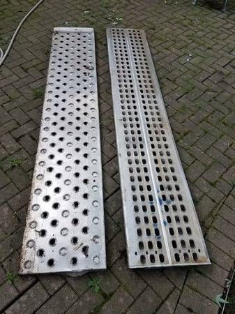 2 (two) Aluminum Roller End Replacement Trailer Ramps for Car Hauler 18 ...