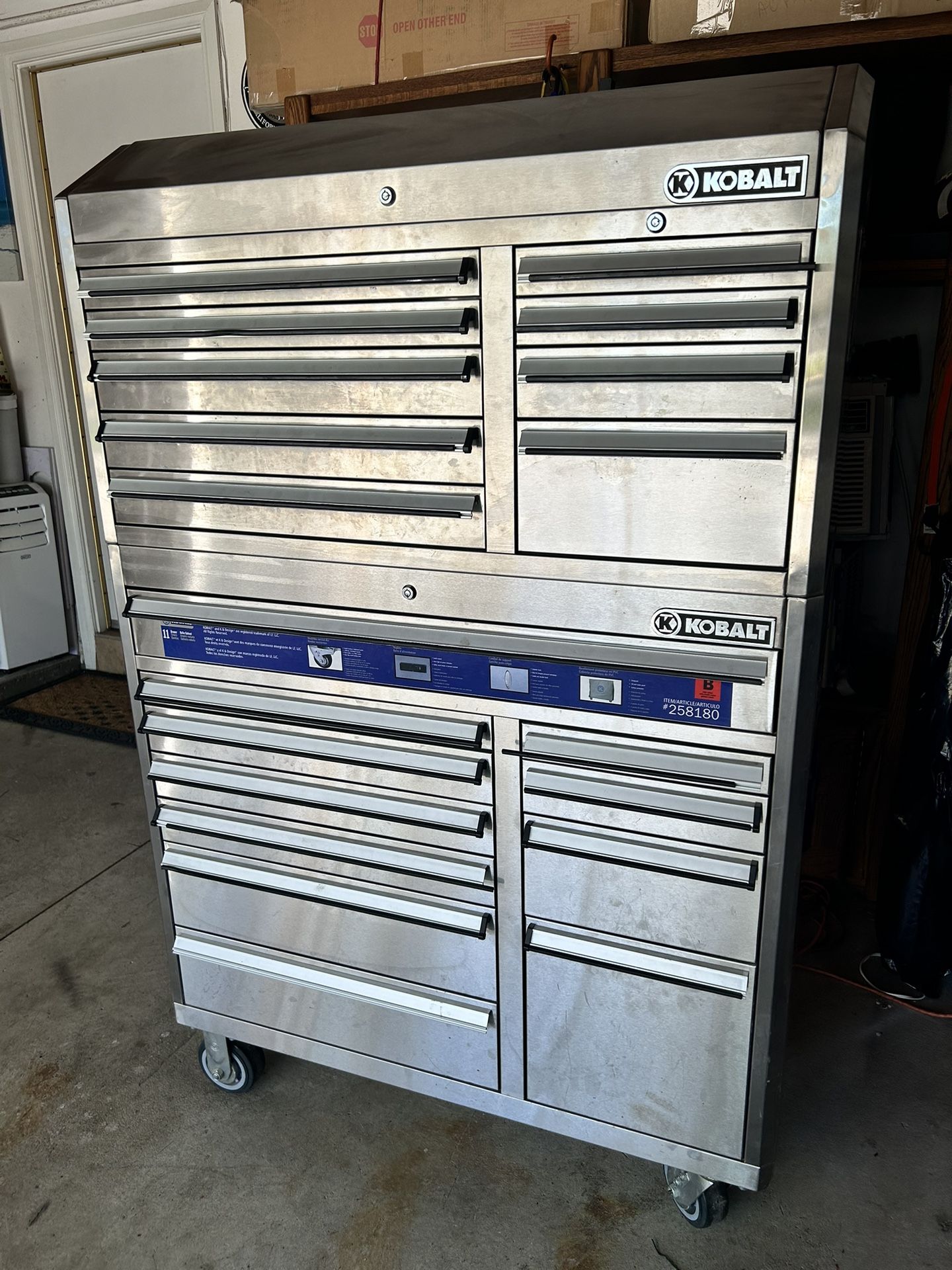 Kobalt 11 Drawer Roller Cabinet w 9 Drawer Tool Chest for Sale in Upland CA OfferUp