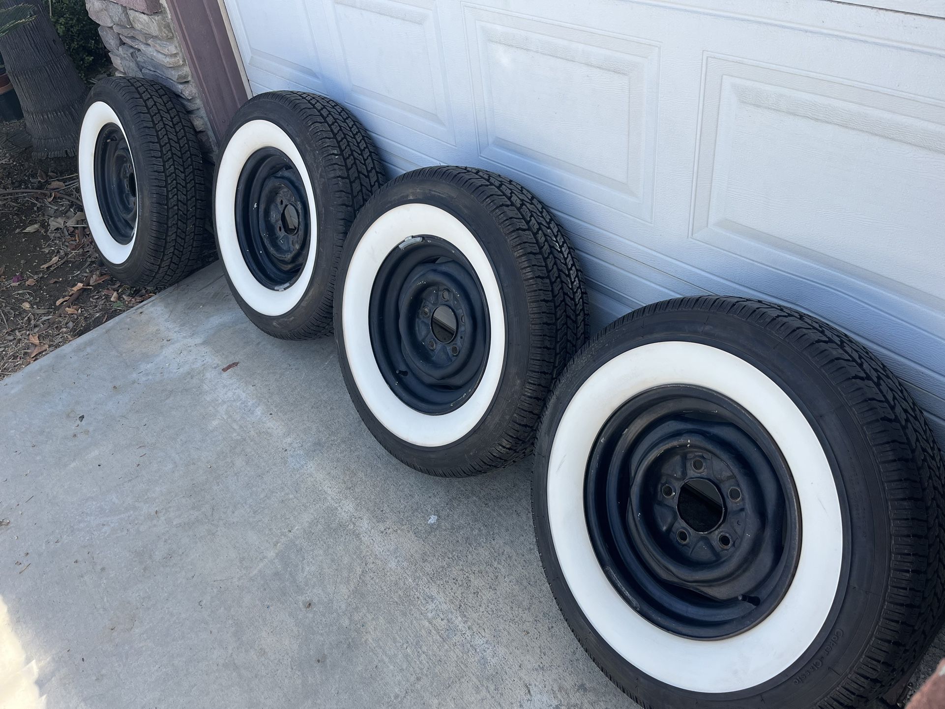 Chevy 5 Lug Wheels With Coker Classic 235/75/15 White Wall Tire like NEW 3” whitewalls C10 5x5 ...