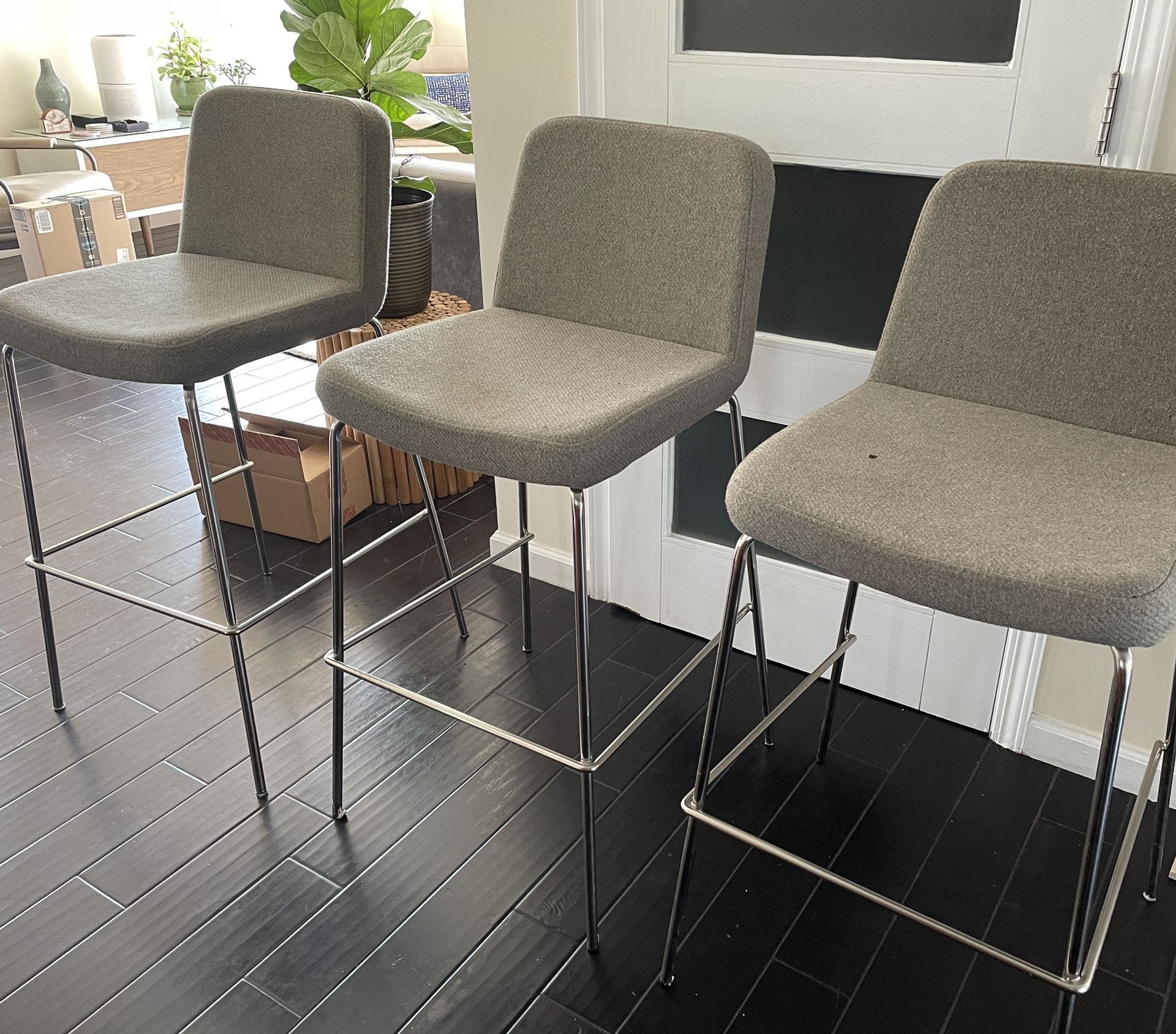 Crate and Barrel CB2 Charlie Modern Bar Stools Set Of 3 for Sale in Los ...