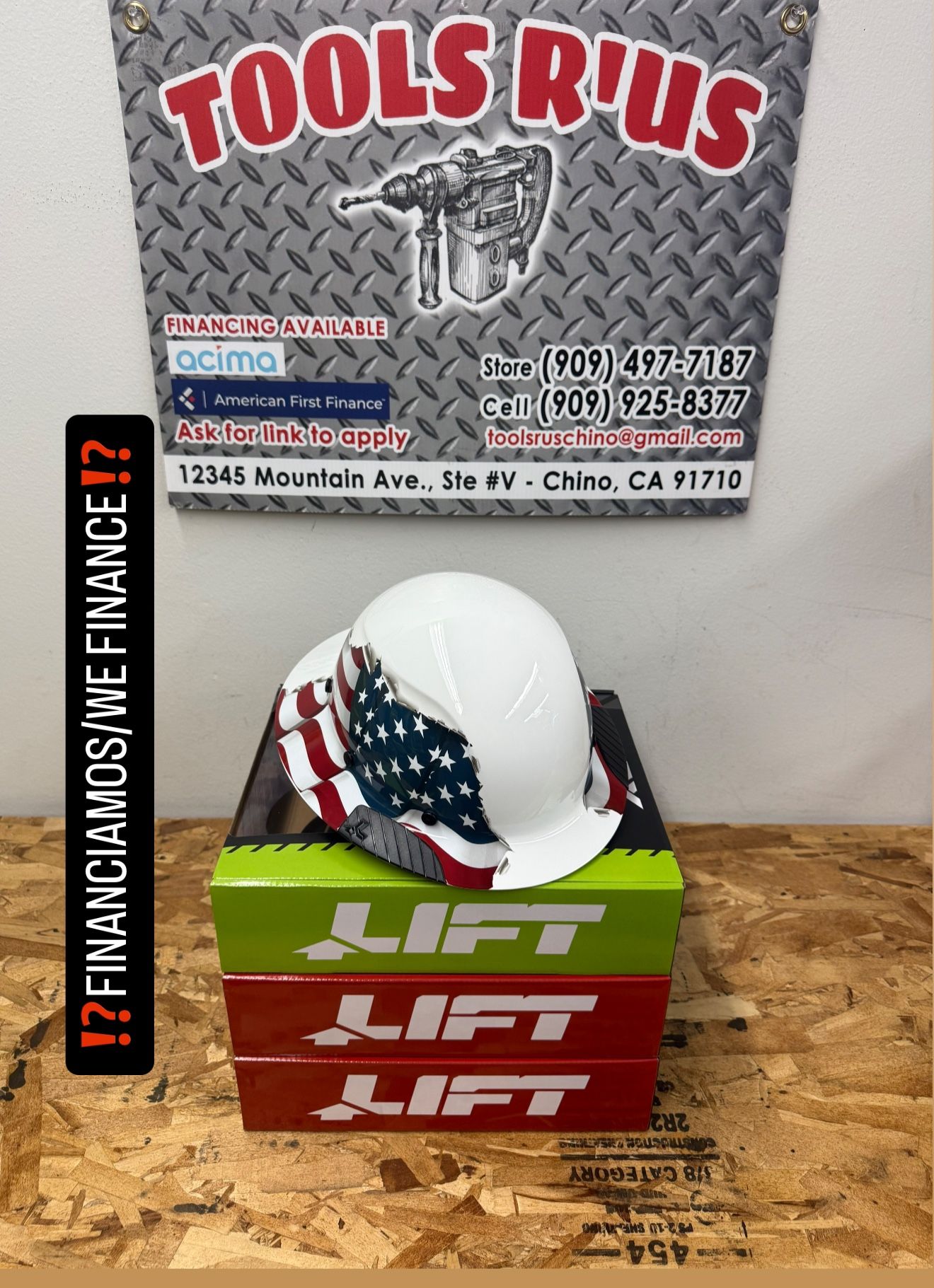 LIFT SAFETY DAX Hard Hat Full Brim(AMERICAN FLAG)**(FINANCIAMOS/WE ...