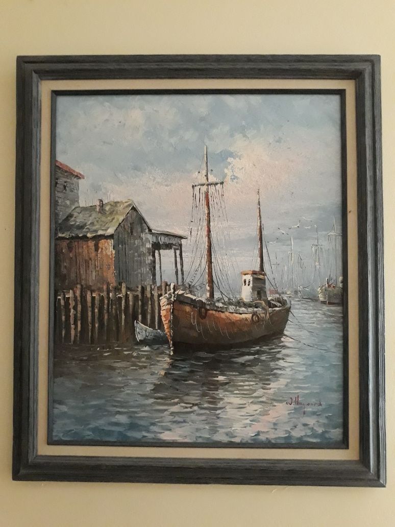 W. Hayward Boat in Harbor painting for Sale in Los Angeles, CA - OfferUp