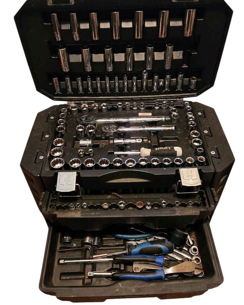 HART 215-Piece Mechanics Tool Set, Multiple Drive, Chrome Finish for ...