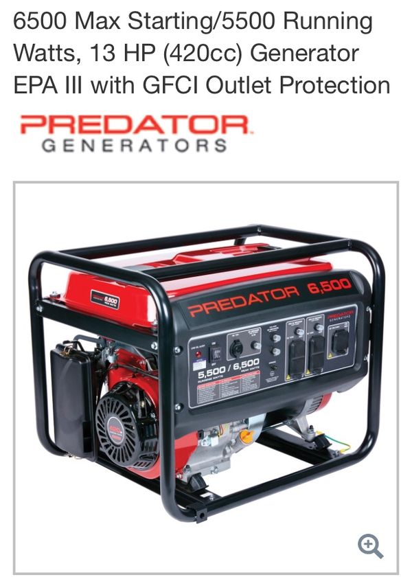 Predator 6500 Watt Generator