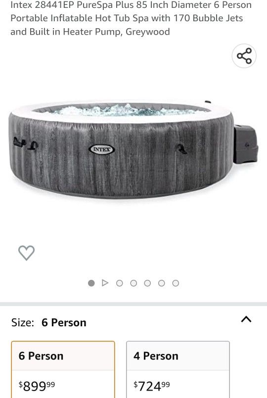 Intex PureSpa 6-Person Inflatable Hot Tub Jacuzzi--New In Box, Never ...