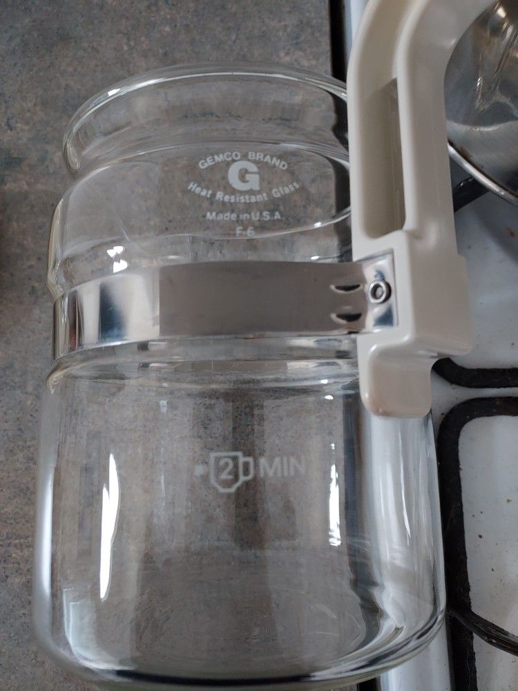 GEMCO Glass-Perk Glass Stovetop Percolator Coffee Pot 2-4 Cups Almond ...