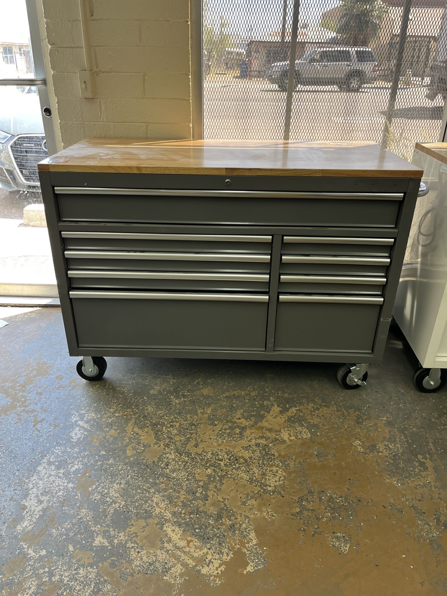 52 In W x 25 In D Standard Duty 9- Drawer Mobile Workbench Cabinet With ...
