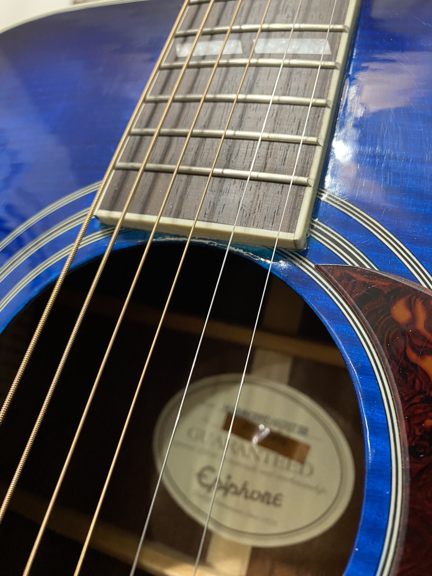 Epiphone Hummingbird Artist Rare Blue Burst Acoustic Guitar for Sale in ...