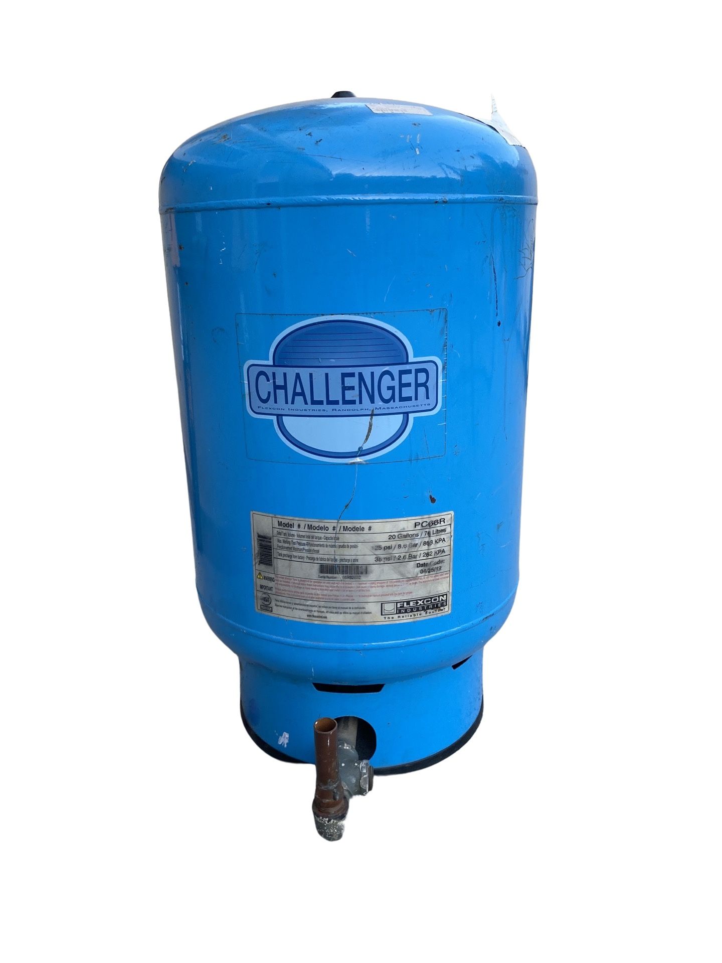 Pressure Outdoor Water Tank 20 Gallon, Challenger PC66R ($977 New) for ...