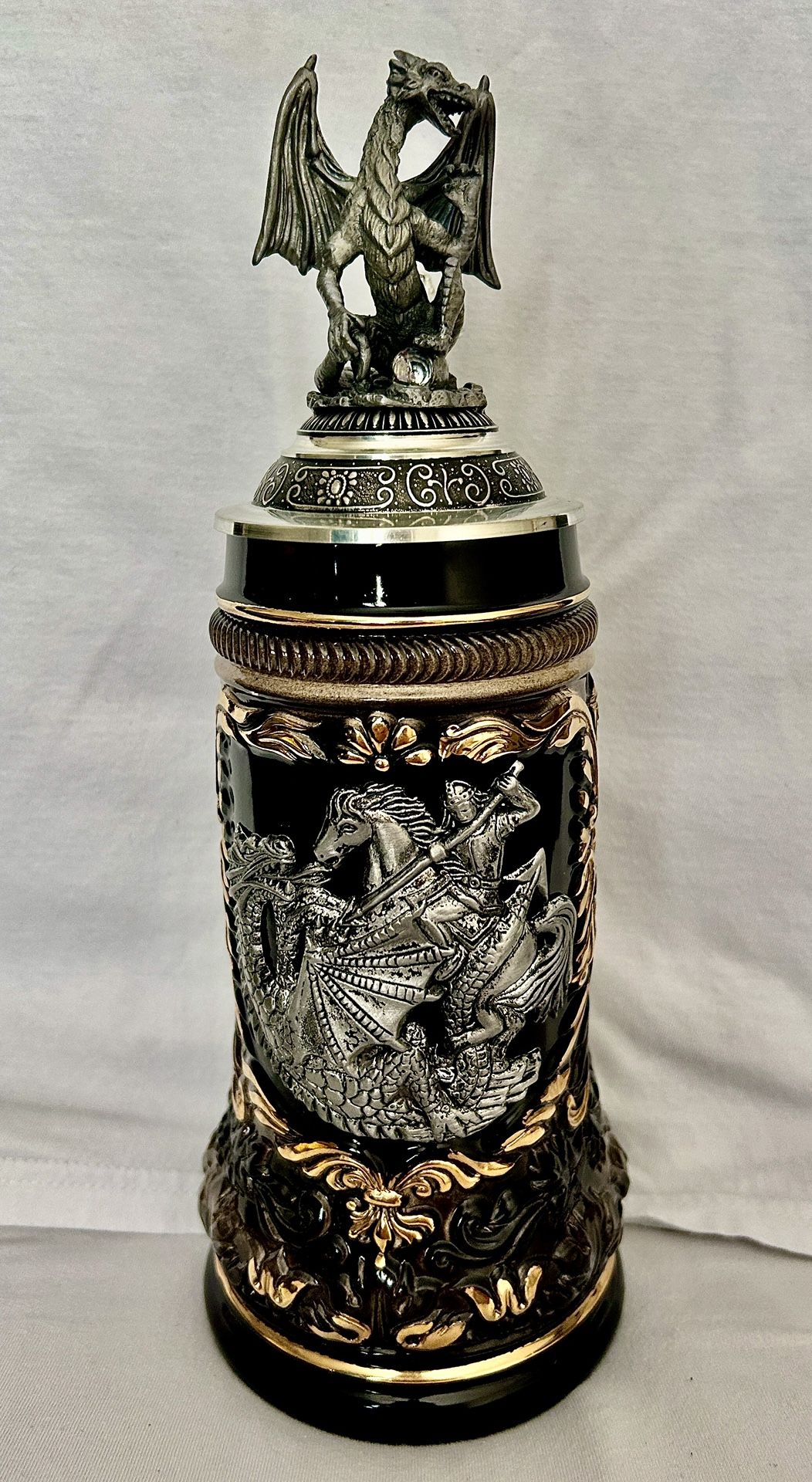 Rare St. George Dragon Slayer Beer Stein with Dragon Lid for Sale in ...